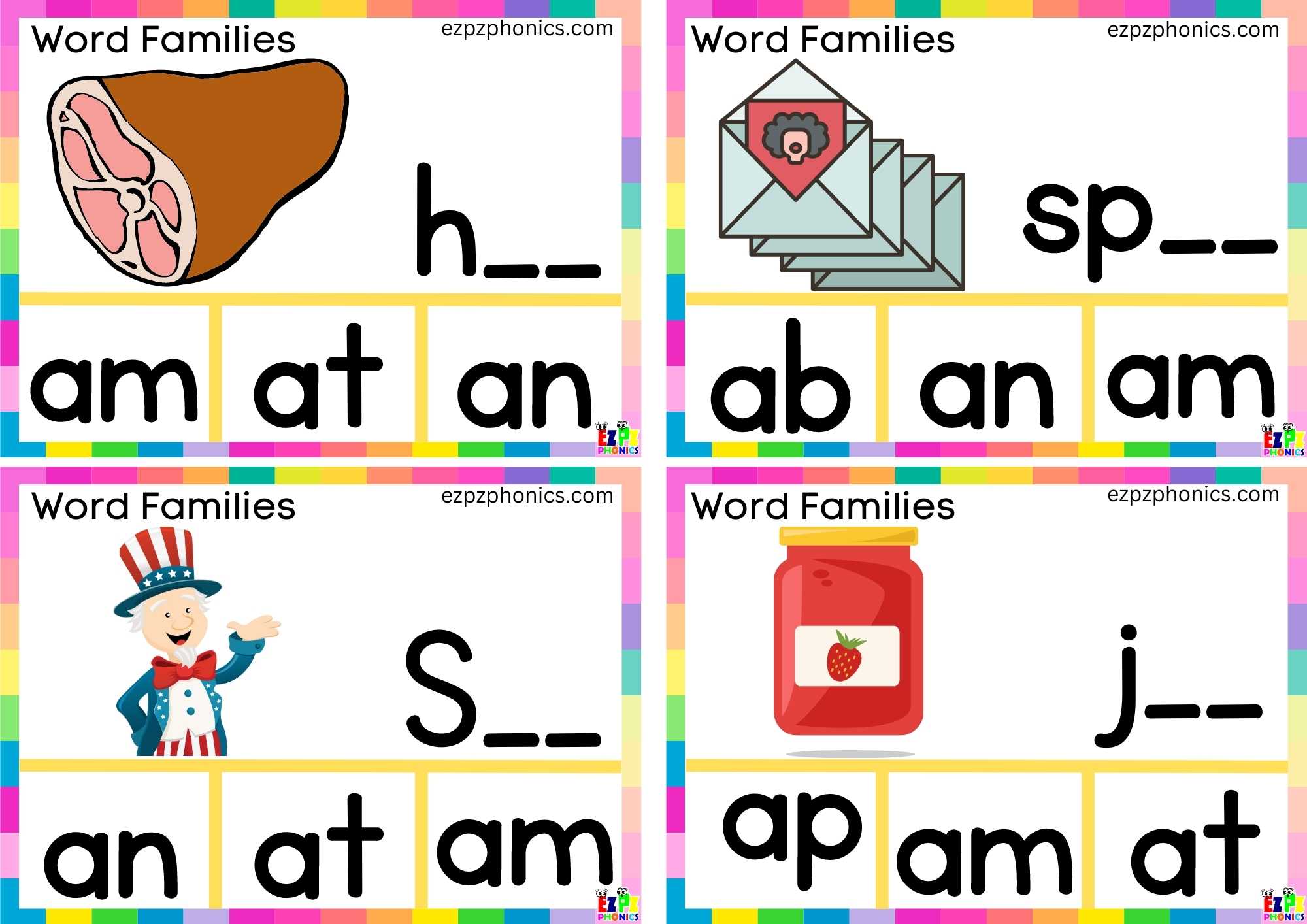 am Word Family - ezpzphonics.com